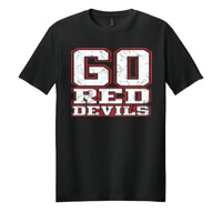 64000 Adult Soft Style Tee - GO Red Devils BLACK PortBarreHighSchool